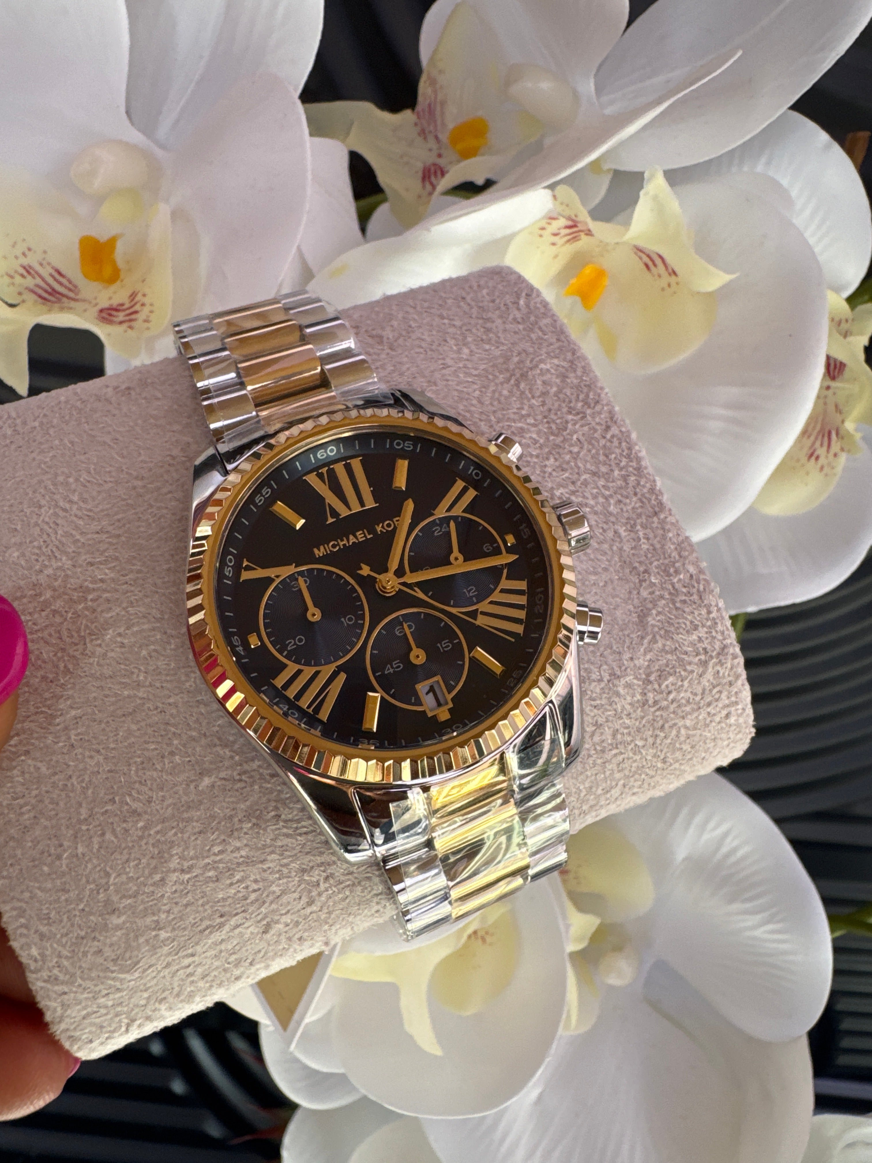 Michael Kors MK Chronograph Ladies Watch with Stainless Steel Strap ...